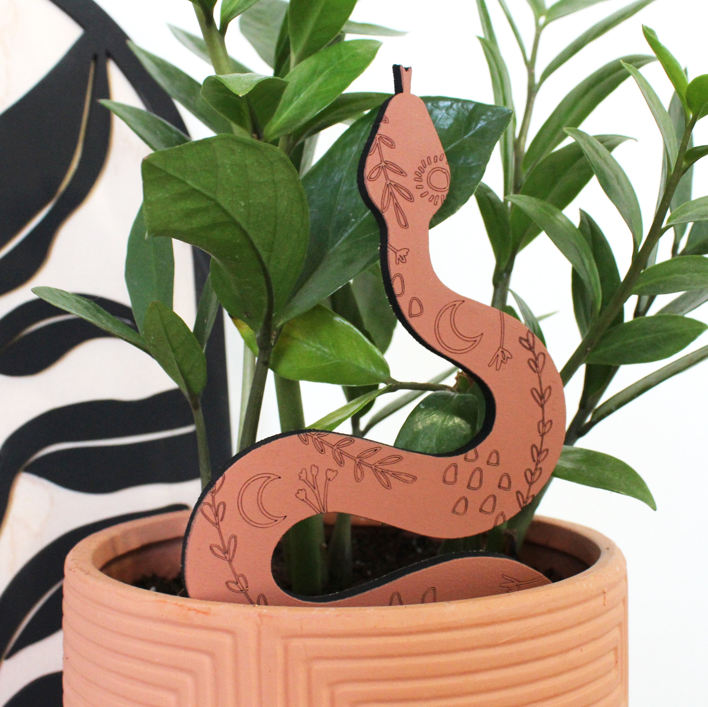 Floral Snake Charmer Plant Stake Snake Plant Pick Decor - Etsy