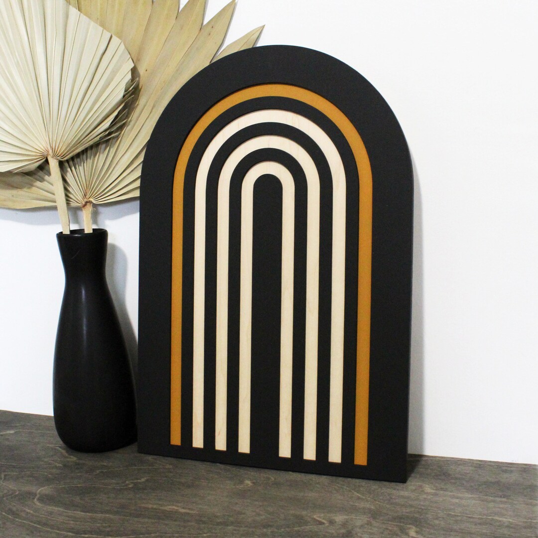 Minimal Arch Colorblock Wood Sign - Etsy