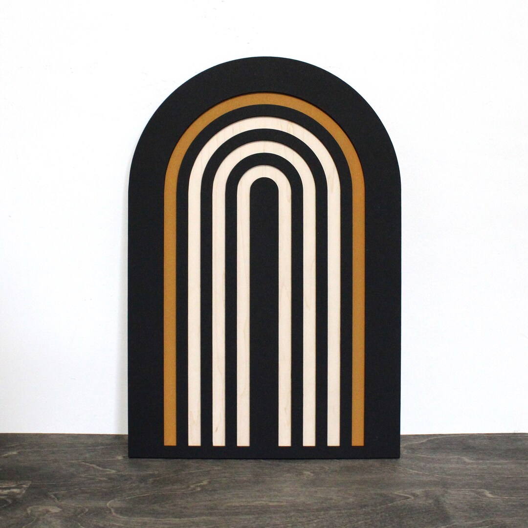Minimal Arch Colorblock Wood Sign - Etsy