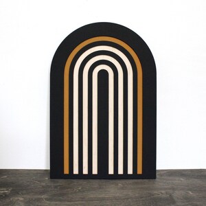 Minimal Arch Colorblock Wood Sign - Etsy