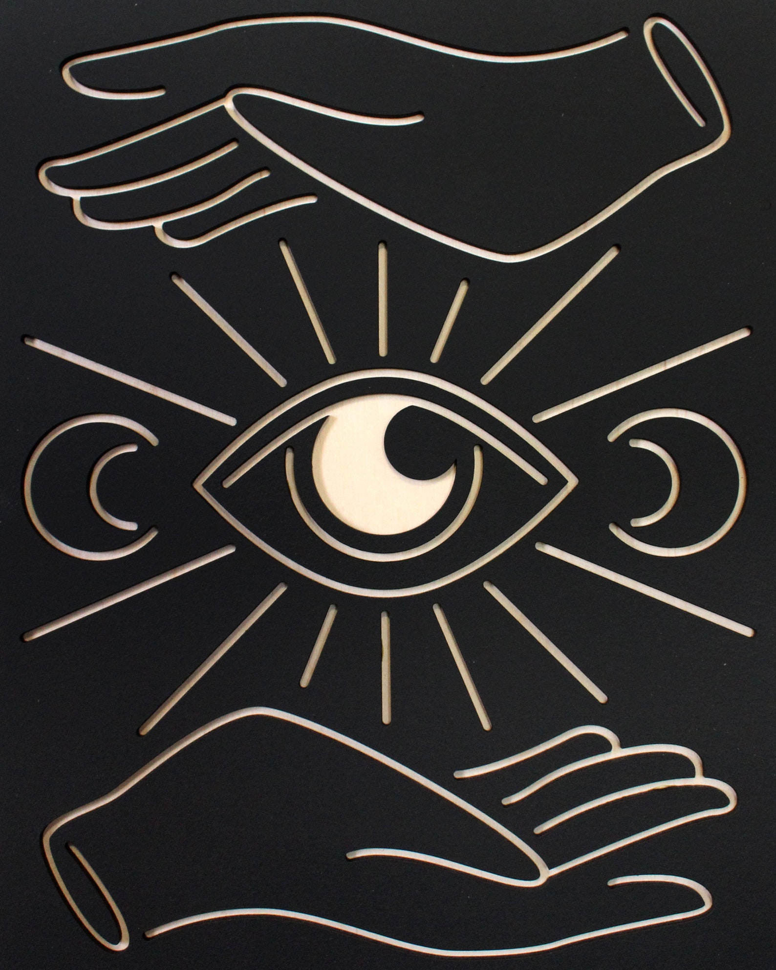 Mystic All Seeing Eye Wood Sign | Mystical Hand Wall Art - Etsy