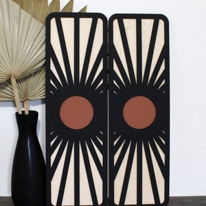 Sunburst Color Block Panels (set of 2) | Wood Wall Hanging - Etsy