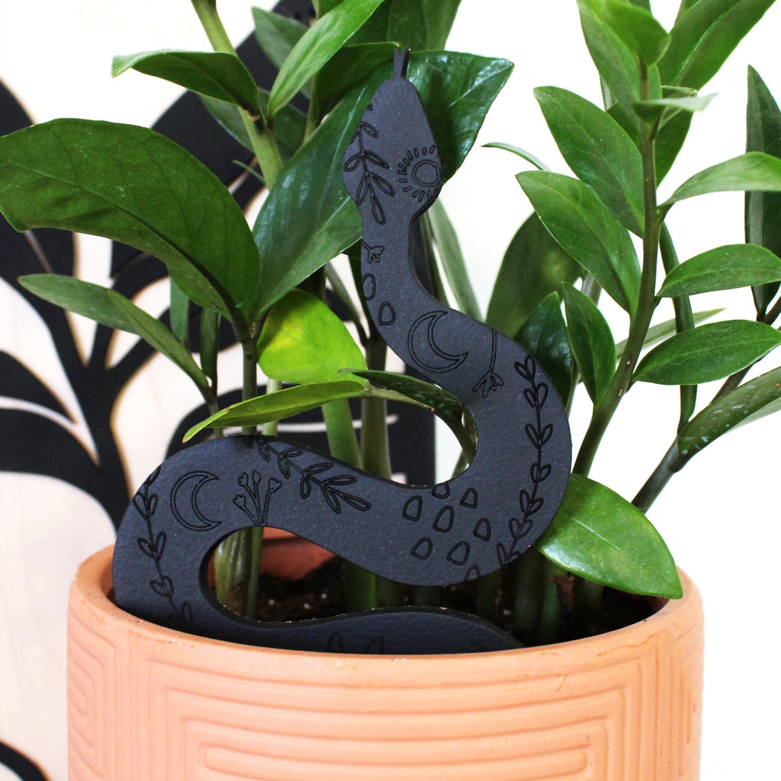 Floral Snake Charmer Plant Stake Snake Plant Pick Decor - Etsy