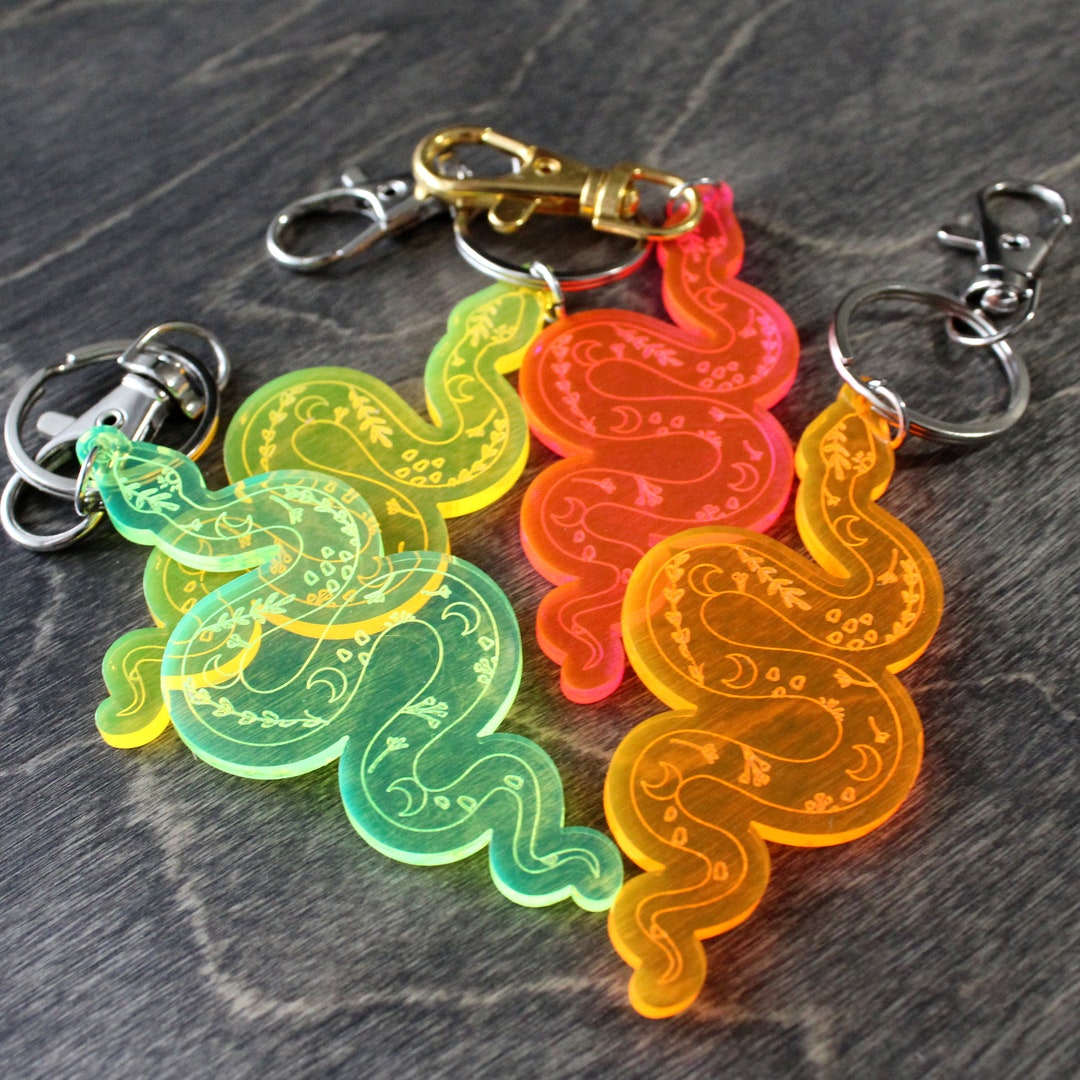 Floral Snake Charmer Key Chain | Desert Snake Engraved Keychain - Etsy
