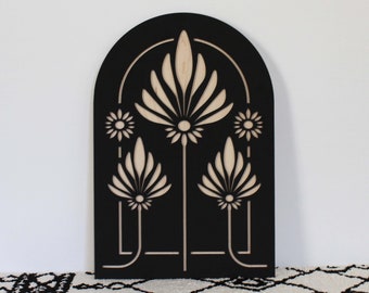 Wild Lotus Arch Panels set of 2 Wood Wall Hangings - Etsy