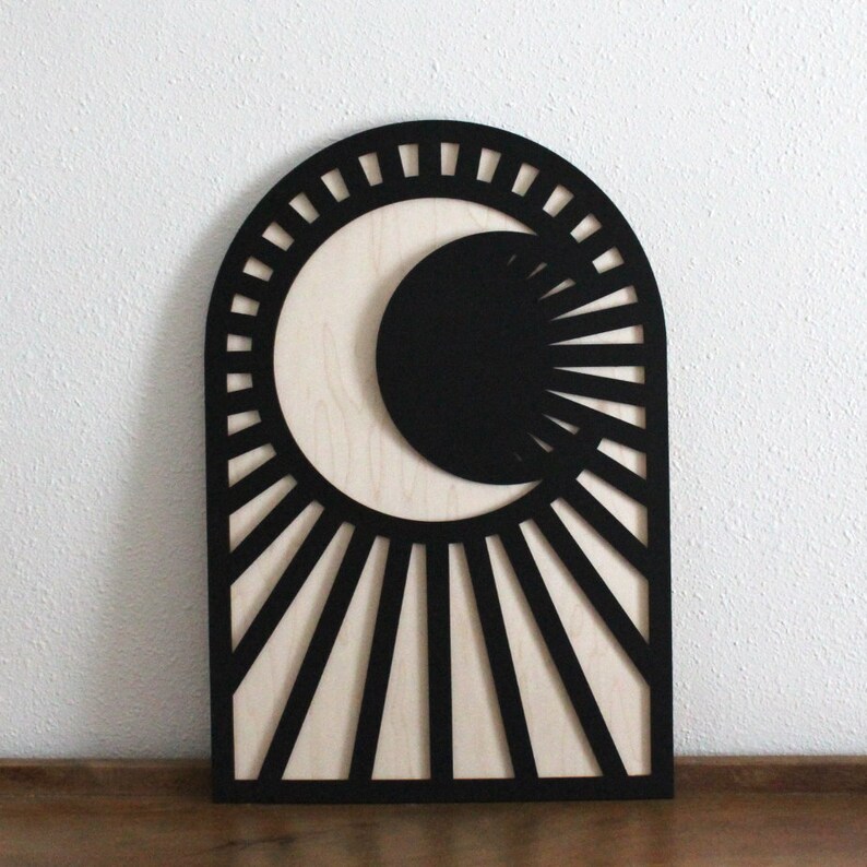 Moon Arch Wood Sign Moon Wall Art Hanging - Etsy