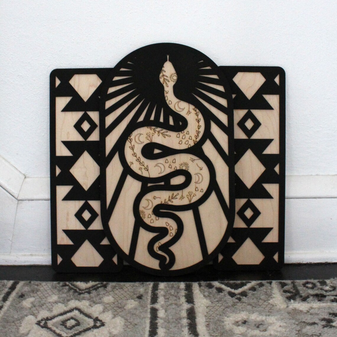 Southwestern Panels Aztec Wood Wall Hanging Set of 2 | Etsy