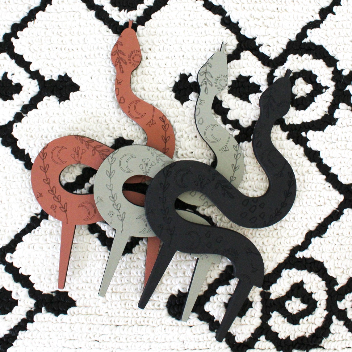 Floral Snake Charmer Plant Stake Snake Plant Pick Decor | Etsy