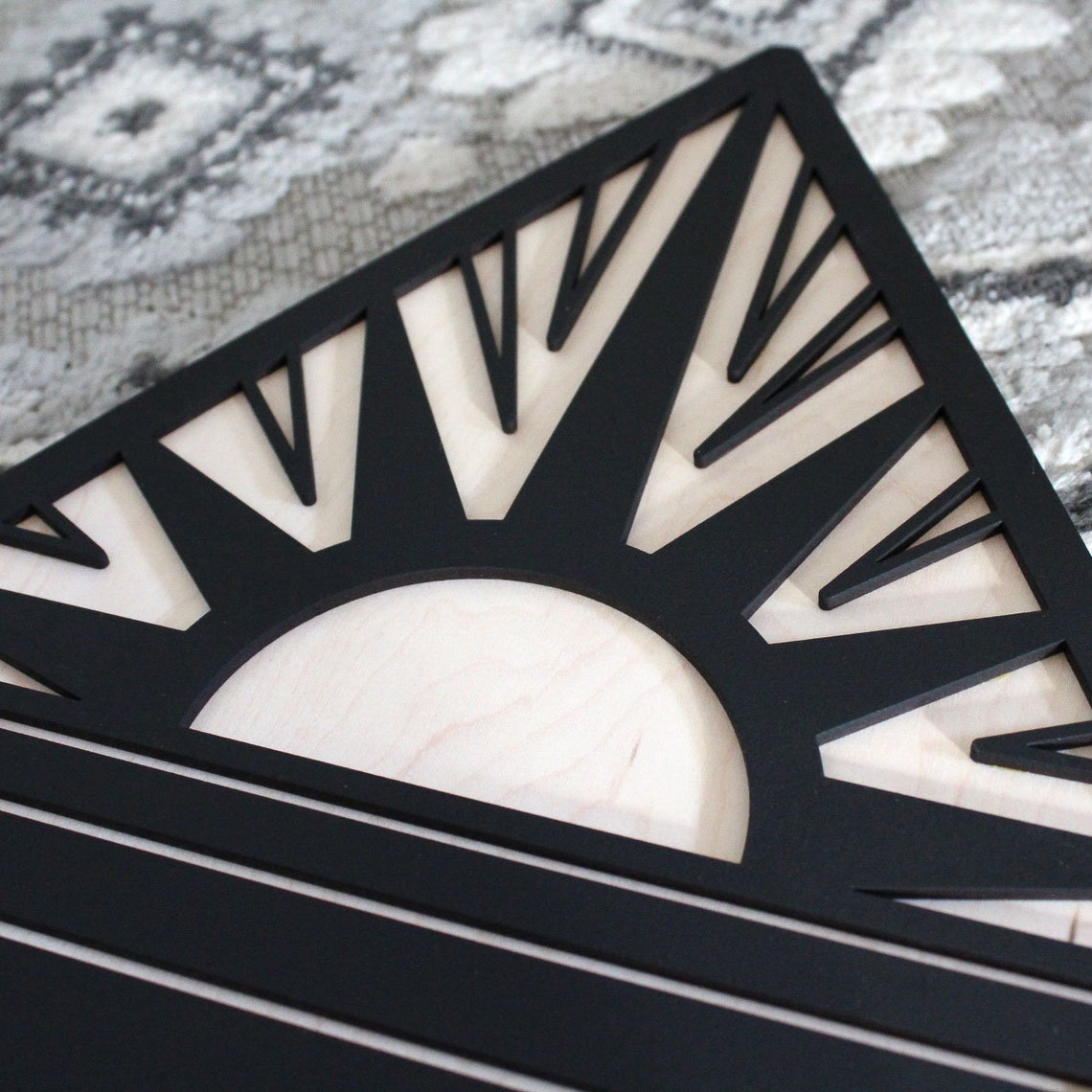 Coastal Sunrise Diamond Sign | Vintage Style Sun Wall Decor - Etsy