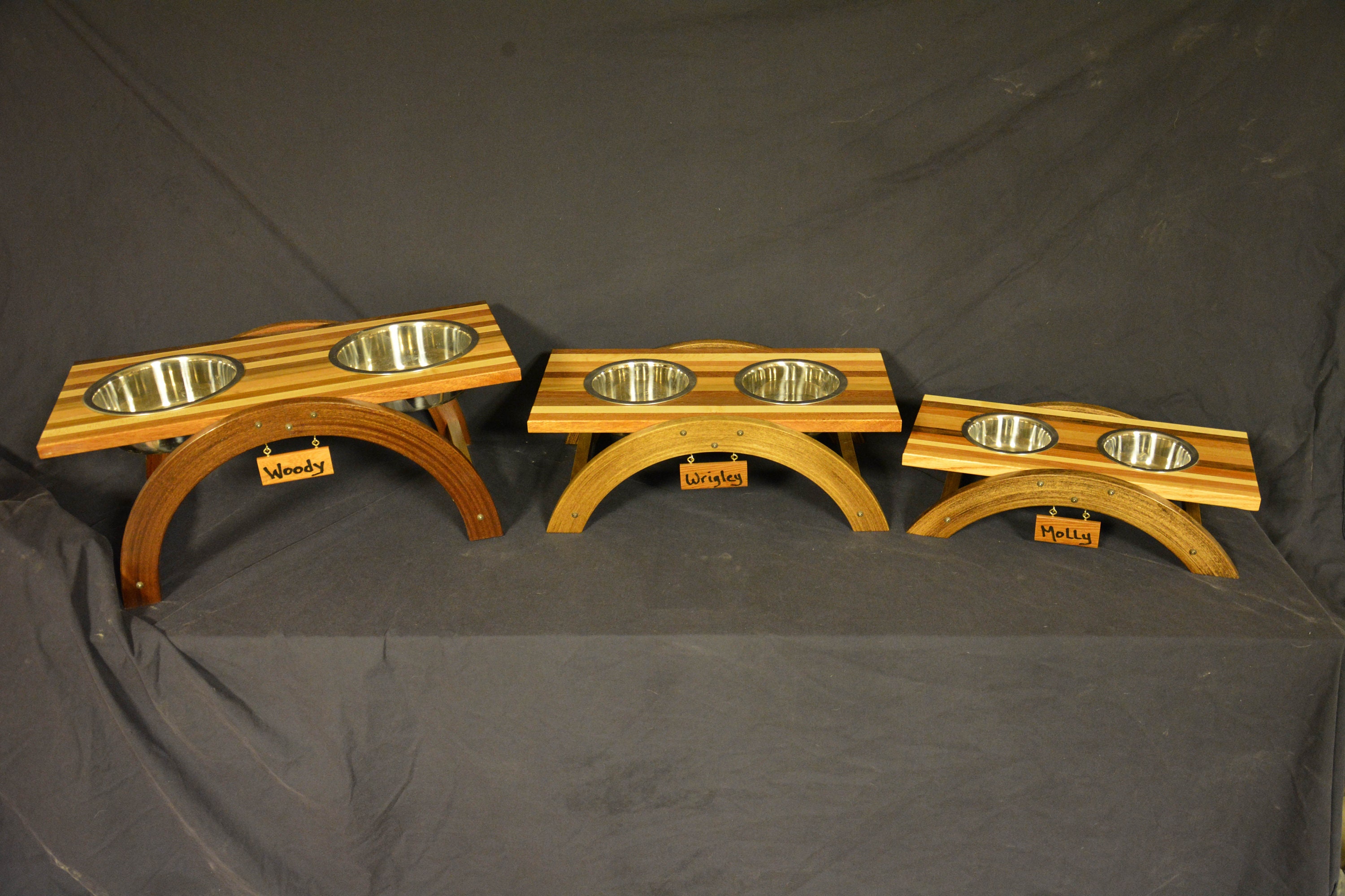 Raised Wooden Pet Feeder With Stainless Steel Bowls - Etsy