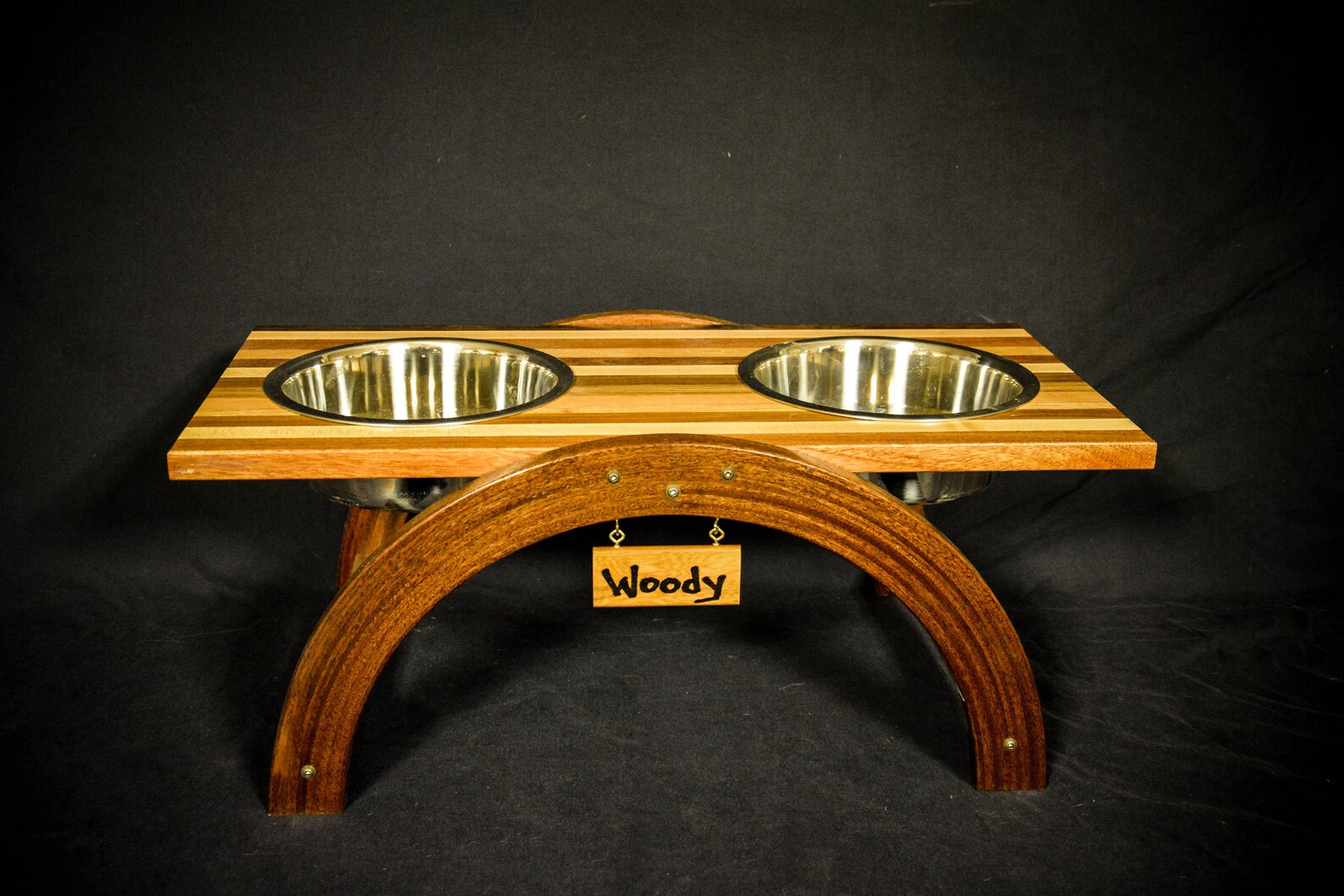 Raised Wooden Pet Feeder With Stainless Steel Bowls - Etsy