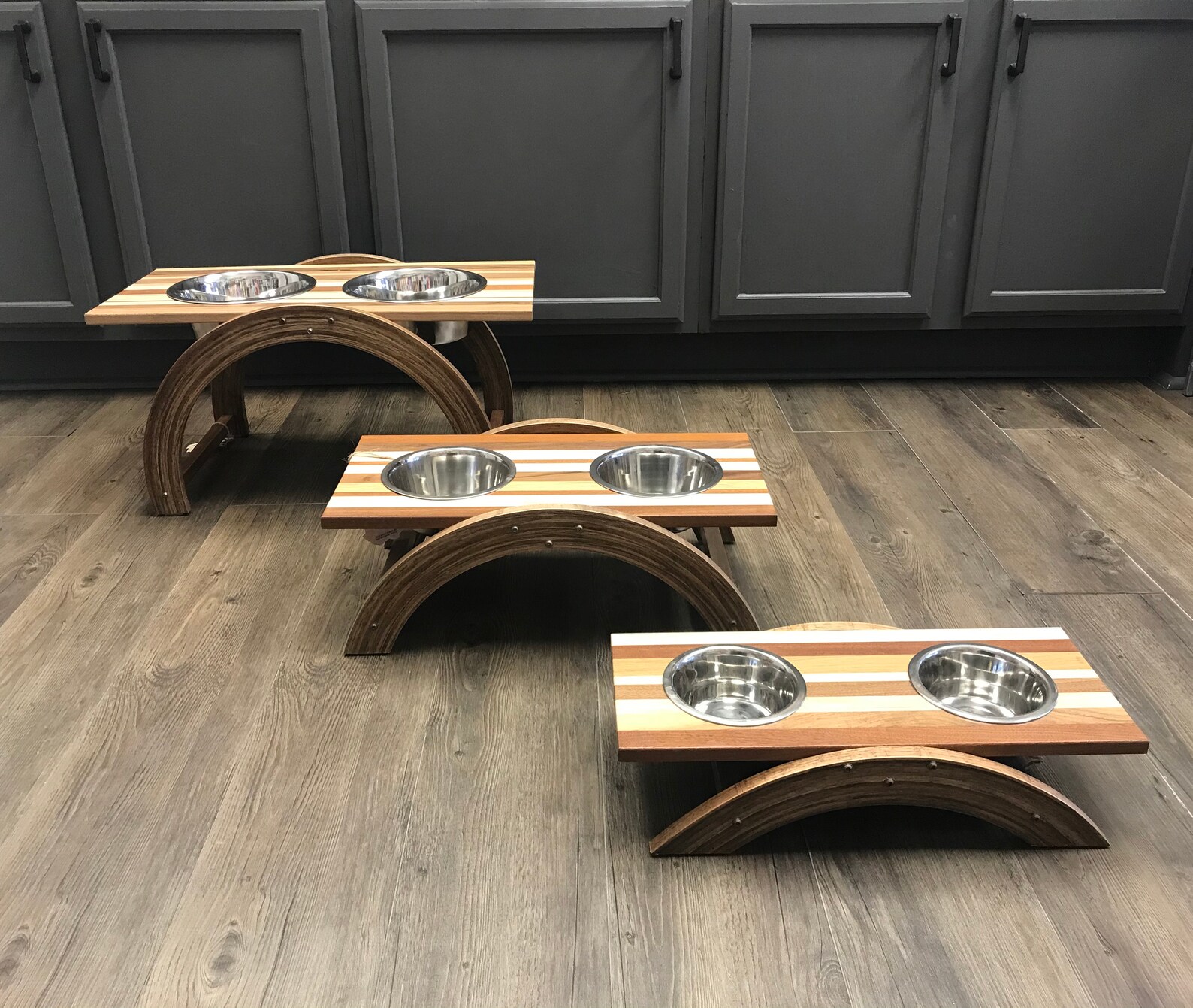 Raised Wooden Pet Feeder With Stainless Steel Bowls - Etsy
