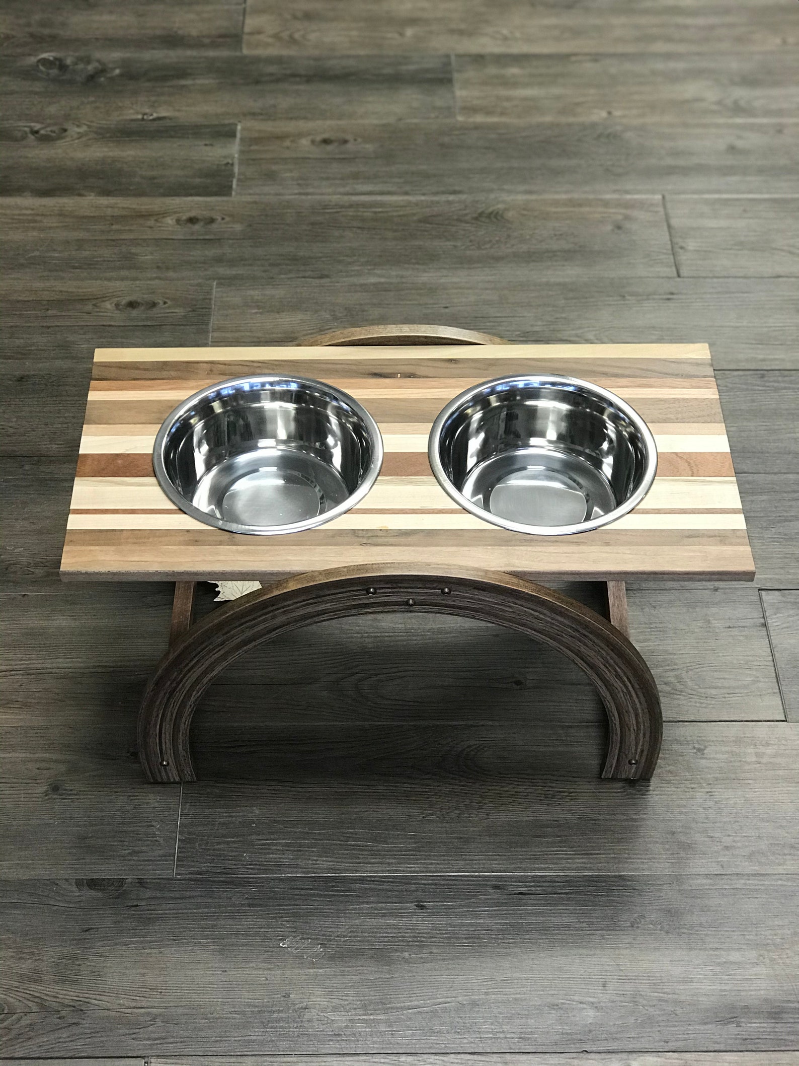 Raised Wooden Pet Feeder With Stainless Steel Bowls - Etsy