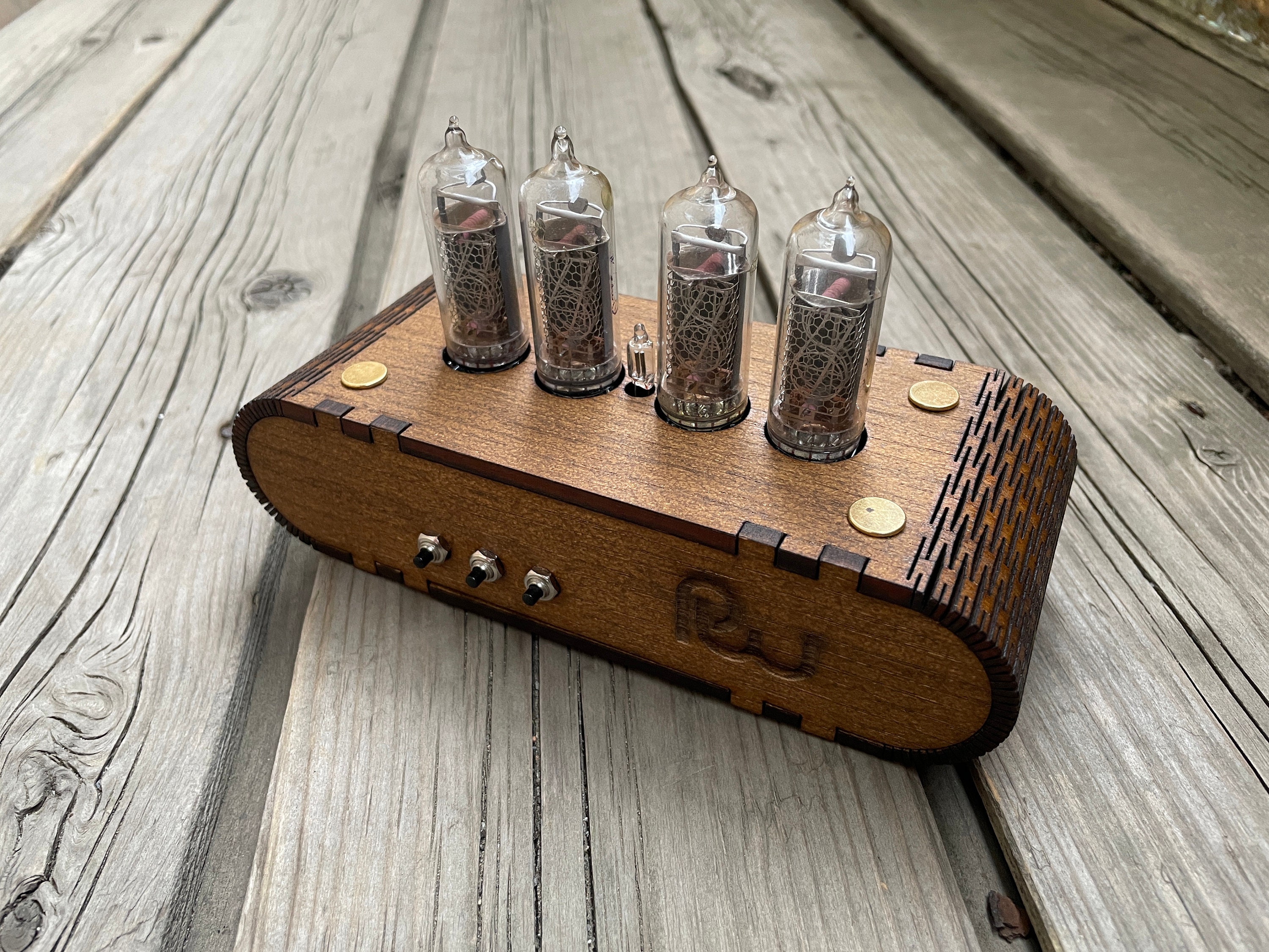 Nixie Tube Clock IN-14 Gofra. Oak Enclosure. Fast Shipping Worldwide ...