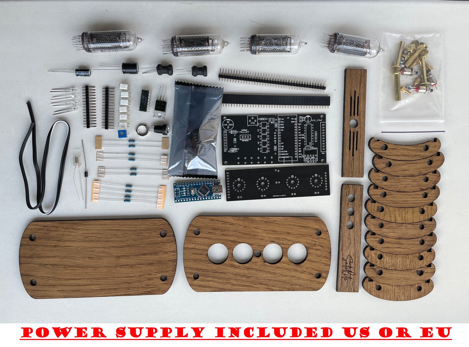 Nixie Clock Kit IN14 with Tubes and Wooden Enclosure - Etsy