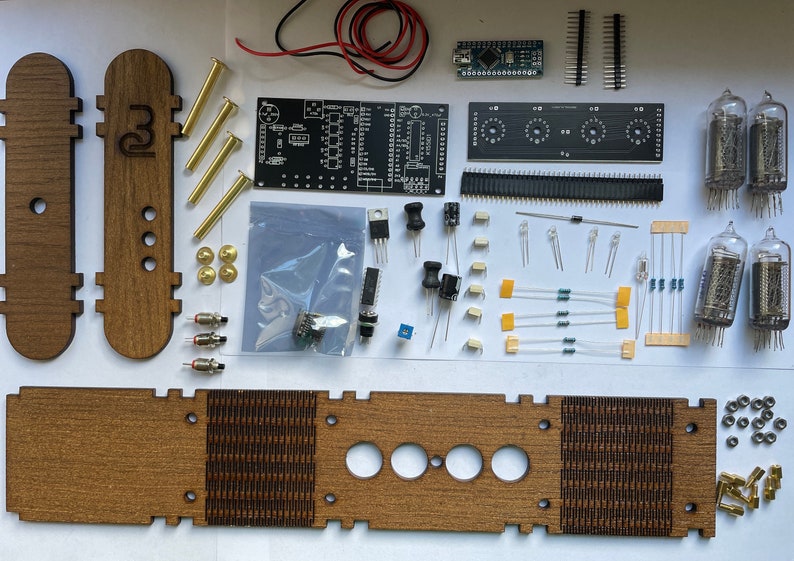 Nixie Clock Kit IN14 gofra with Tubes and Wooden - Etsy