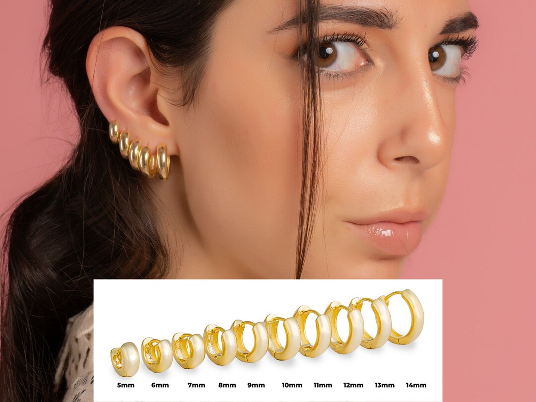 CHUNKY Gold Hoops, Thick Gold Hoops, Gold Hoop Earrings, Gold Huggies ...