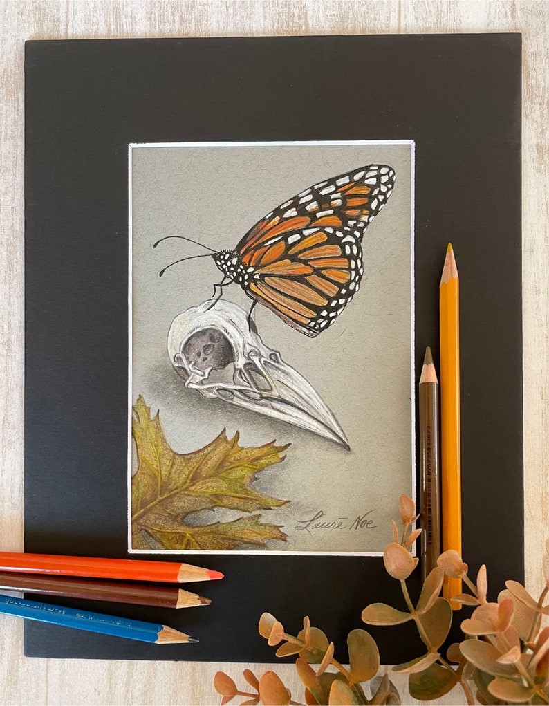 Original Color Pencil Autumn Drawing - Etsy