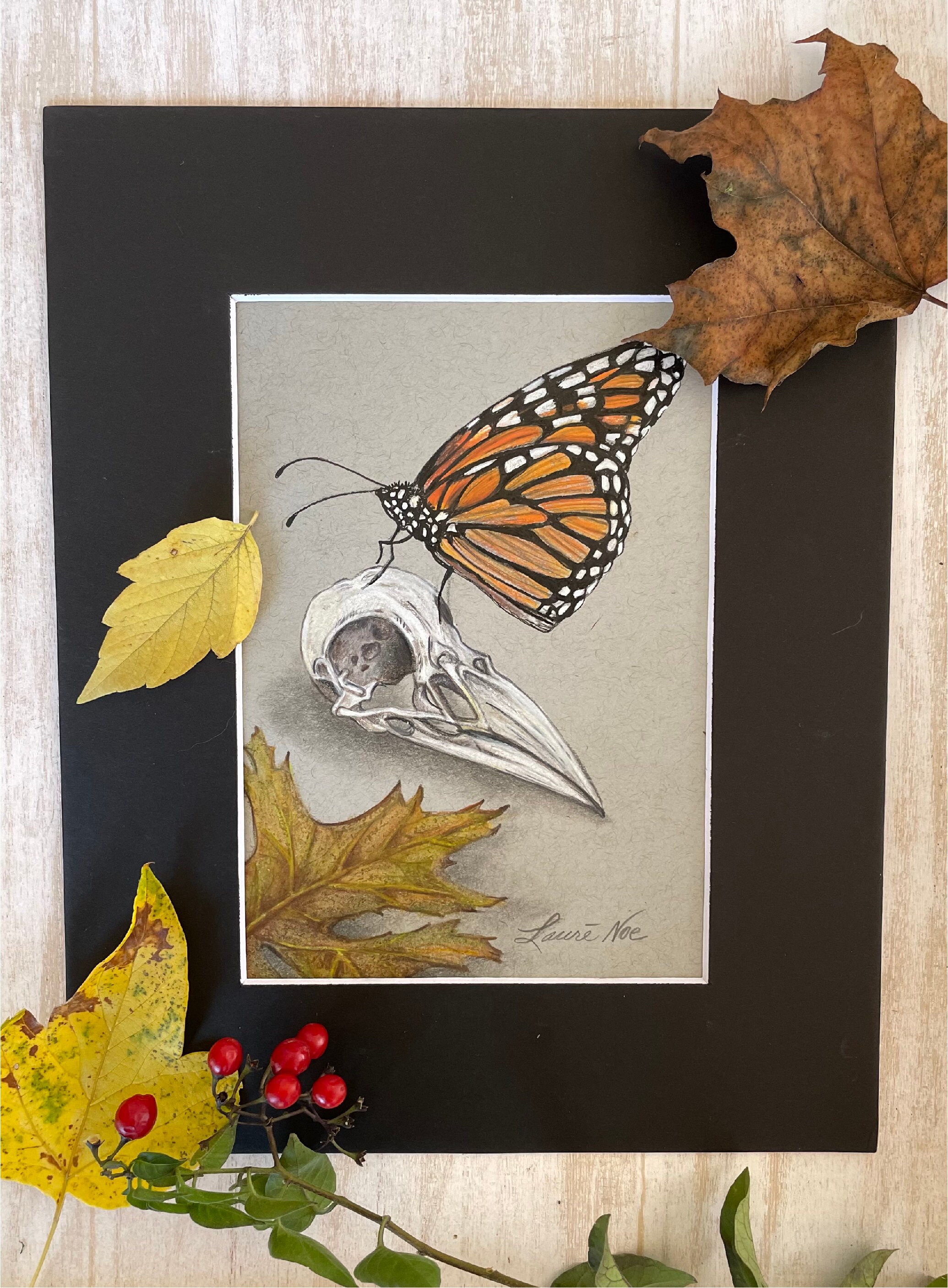 Original Color Pencil Autumn Drawing - Etsy