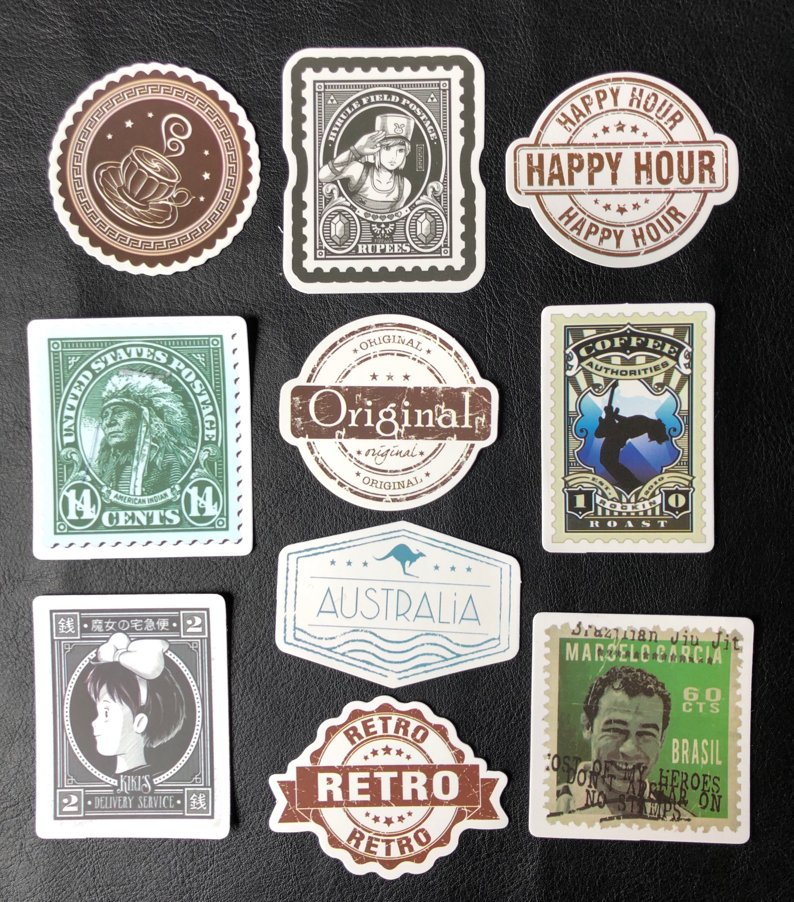 10 Beautiful Stamp Retro Exploring Adventure Travel Stickers for ...