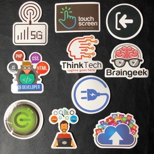 10 Fun Amusing Tech Geek Gamer Computer Nerd Gloss Stickers for ...