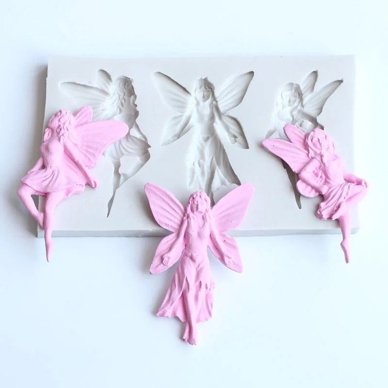Small 13 X 8 Cm 3 Flying Fairy Faerie Nymph Image Silicone - Etsy