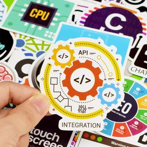 10 Fun Amusing Tech Geek Gamer Computer Nerd Gloss Stickers for ...