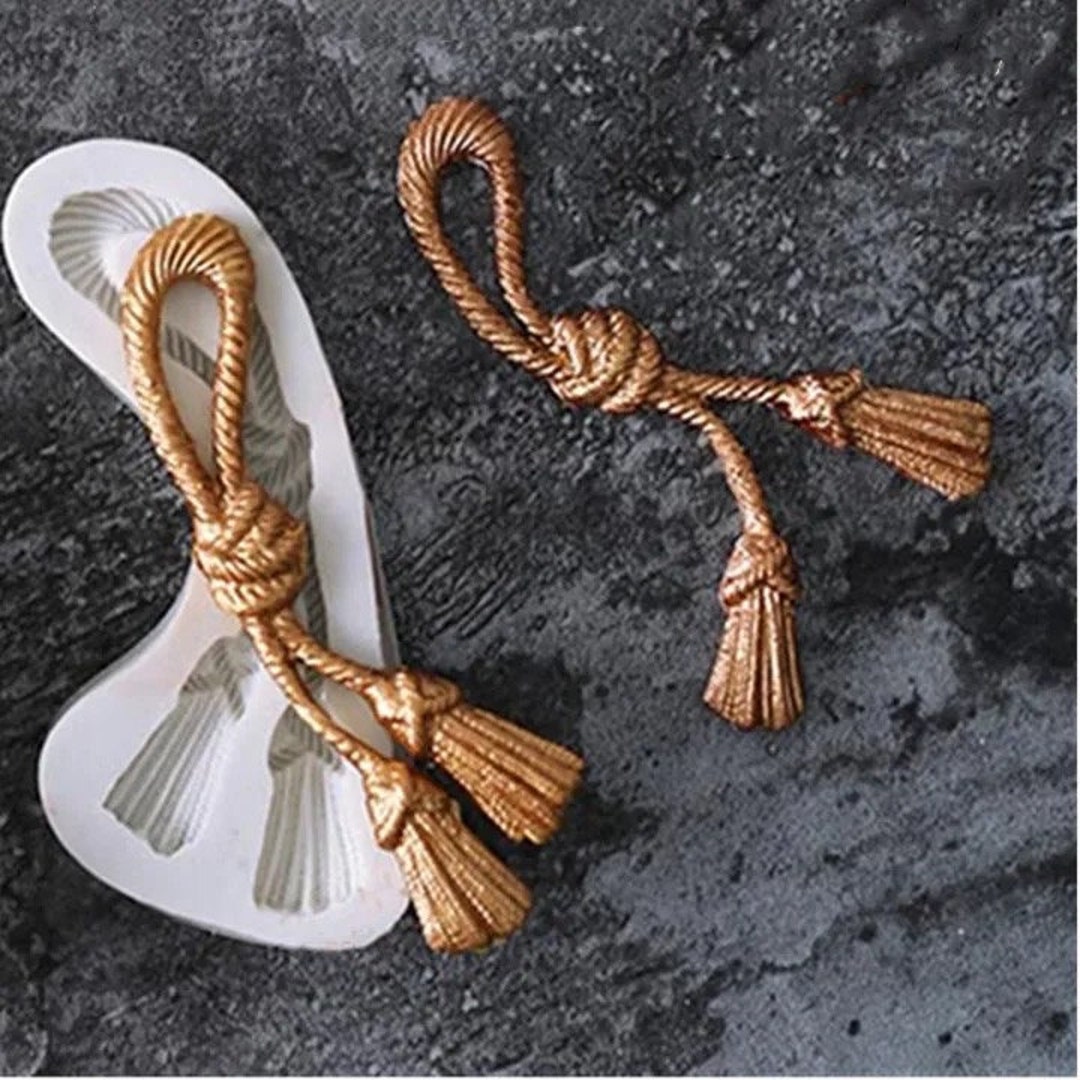 Knotted Curtain Rope Swag Tassel Silicone Fondant, Clay, Mould ...