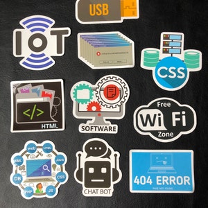 10 Fun Amusing Tech Geek Gamer Computer Nerd Gloss Stickers for ...