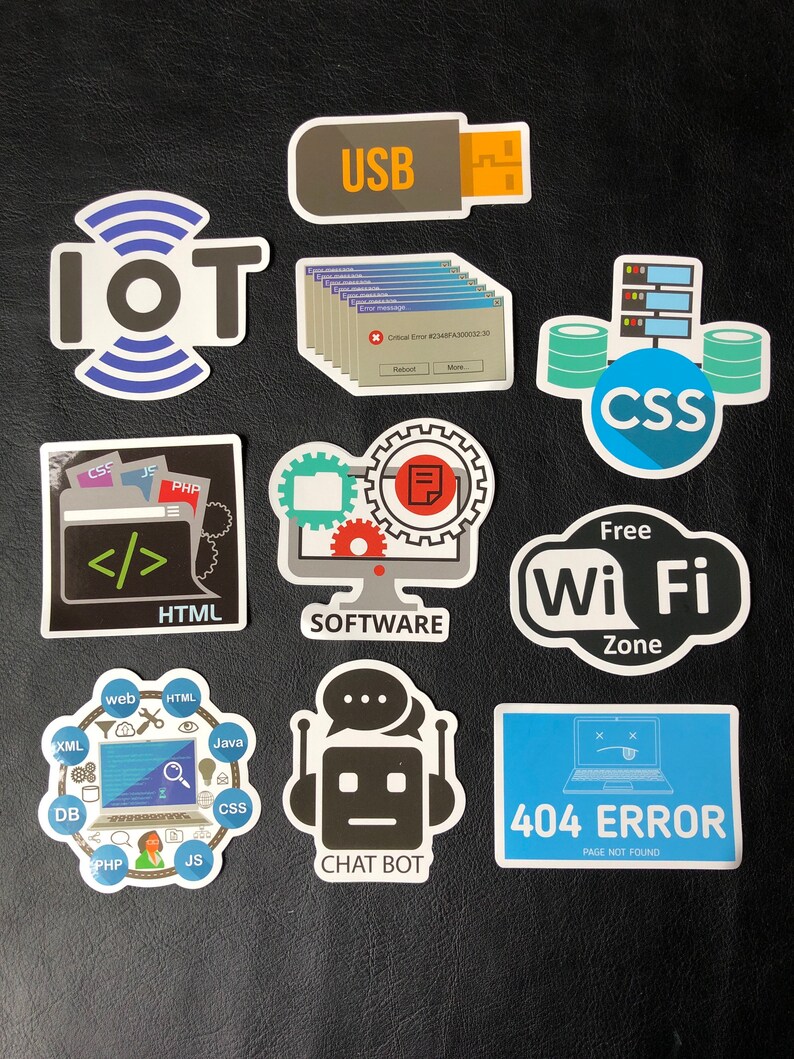 10 Fun Amusing Tech Geek Gamer Computer Nerd Gloss Stickers for ...