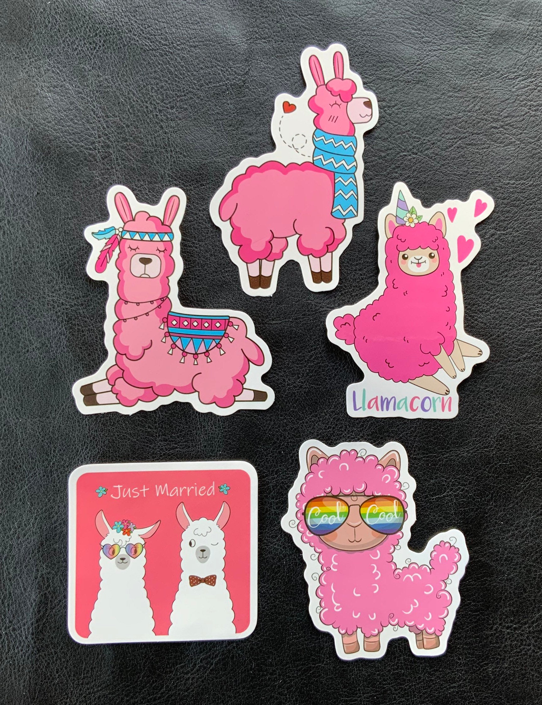 Sets of 5 Colourful Cute Fun Llama Alpaca stickers for cups | Etsy
