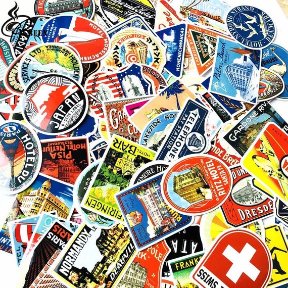 11 Retro Hotel World Country Adventure Travel Gloss Stickers - Etsy UK