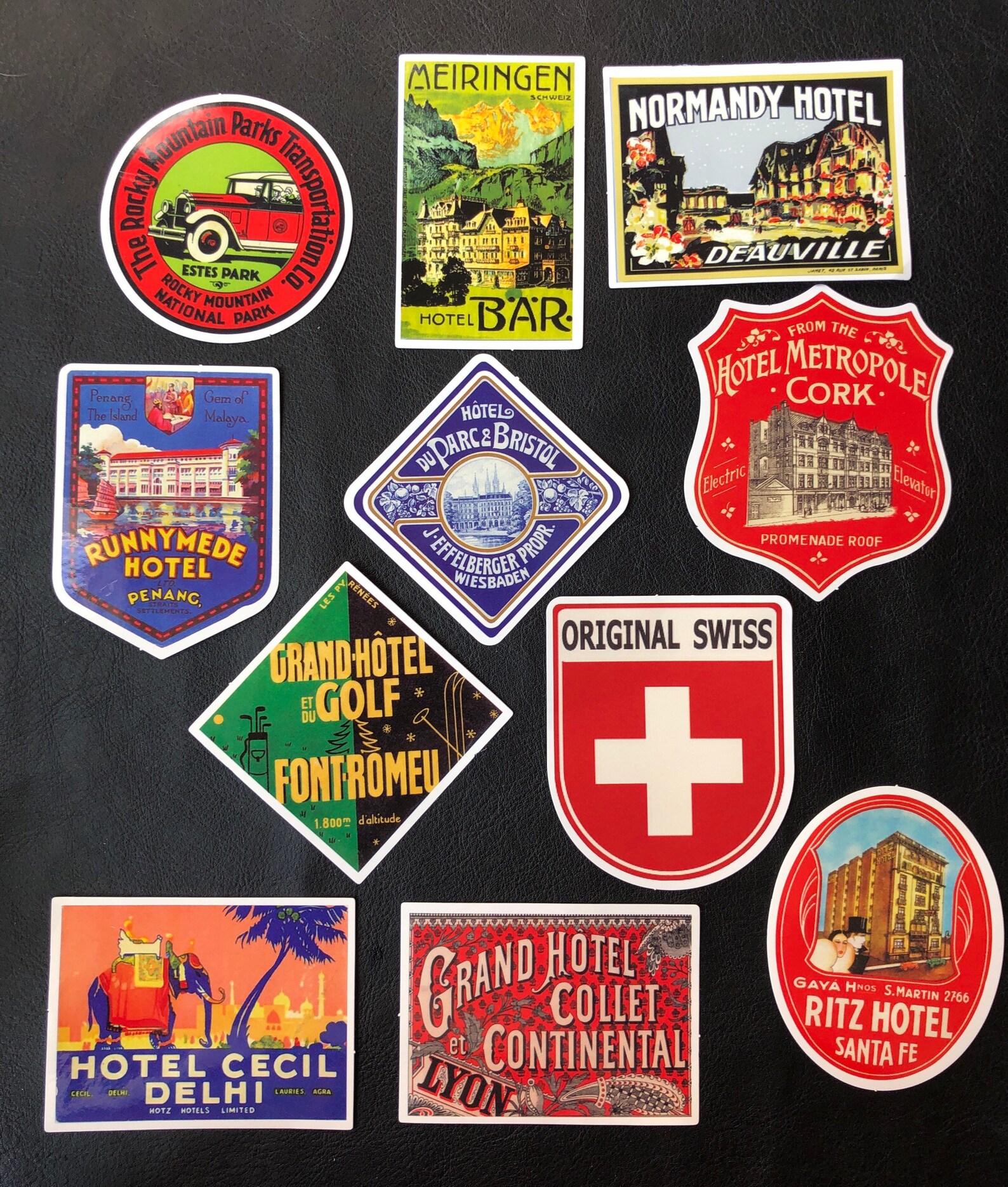 11 Retro Hotel World Country Adventure Travel Gloss Stickers for ...