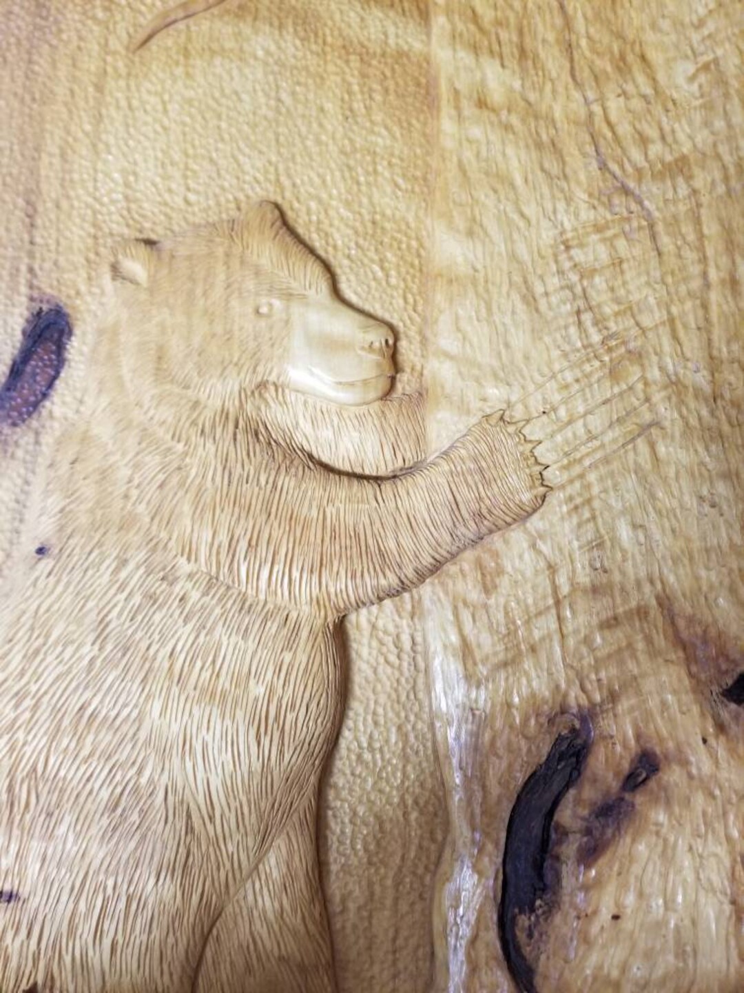Relief Carving Bear Wall Hangar Relief Carving Dremel Art Bears Trees Nature One of a Kind Unique Art. Etsy
