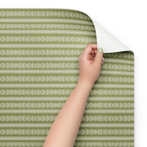 Retro Green Floral Striped Wrapping Paper | Kitchen-inspired Design ...