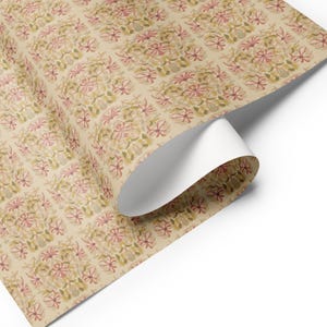 Earthy Floral Wrapping Paper | Spring & Summer Design in Pinks Greens ...