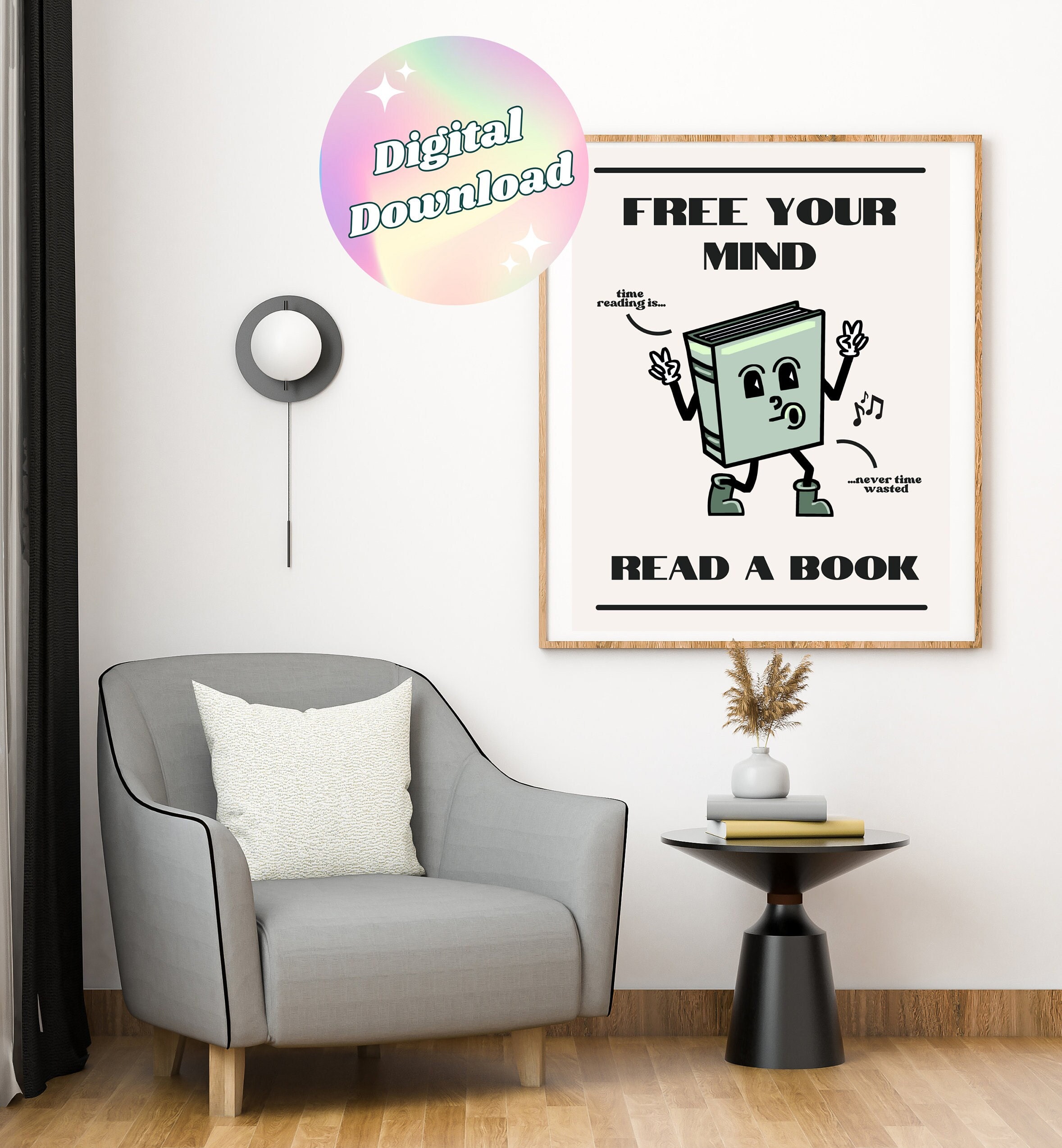 Aesthetic Reading Poster, Retro Classroom Poster, Office Wall Art - Etsy