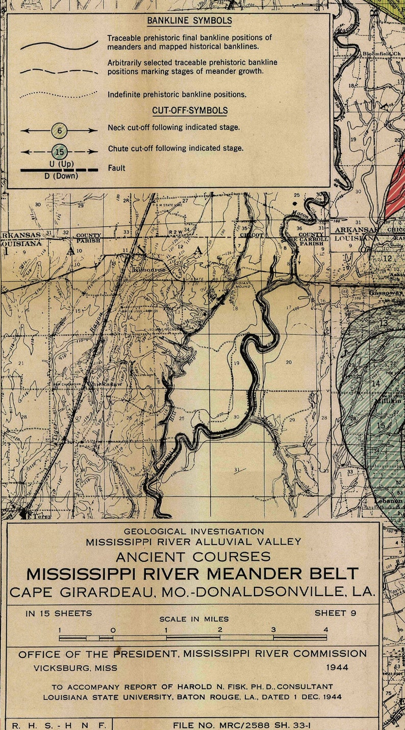 Sheet 9 Harold Fisk Mississippi River Meander Belt Alluvial Valley ...