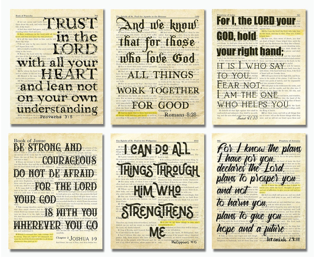 Spiritual Room Decor - Bible Verses Wall Art Prints - Christian Gifts ...