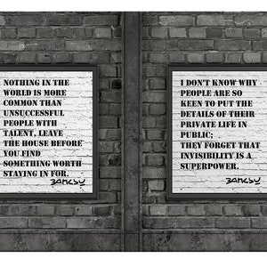 Banksy Art Graffiti Wall Decor Quotes Set of 8-8x10 Prints With Frames ...