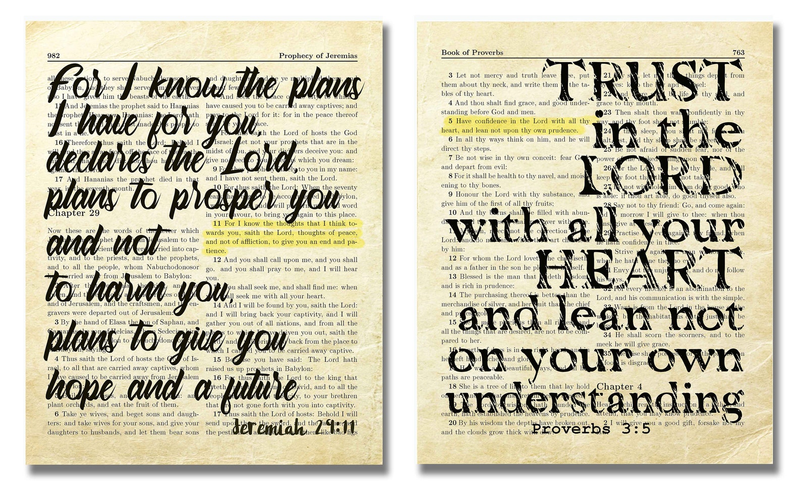 Spiritual Room Decor Bible Verses Wall Art Prints Christian Gifts Set ...
