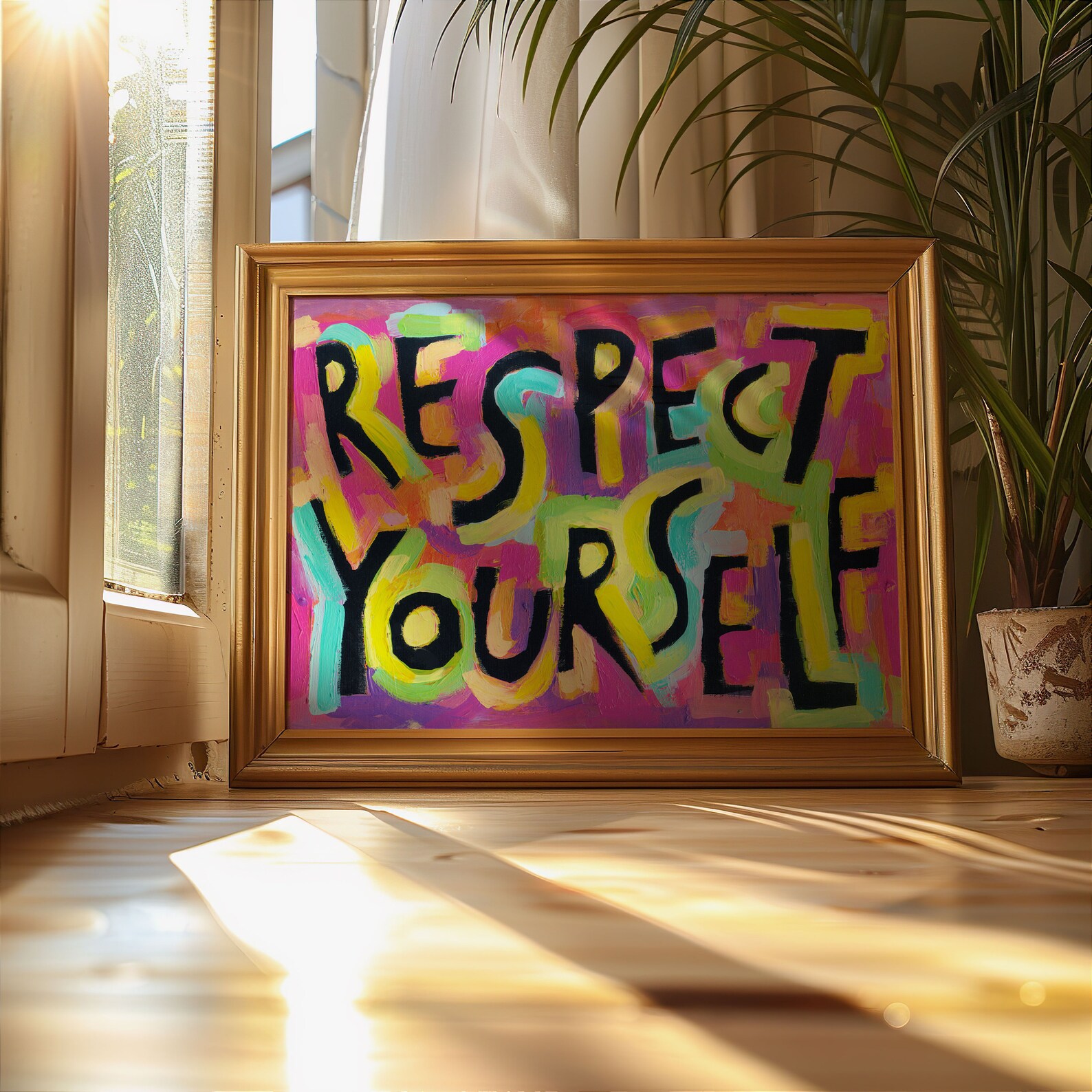 Empowering Respect Yourself Quote Art Print - Inspirational Wall Decor ...