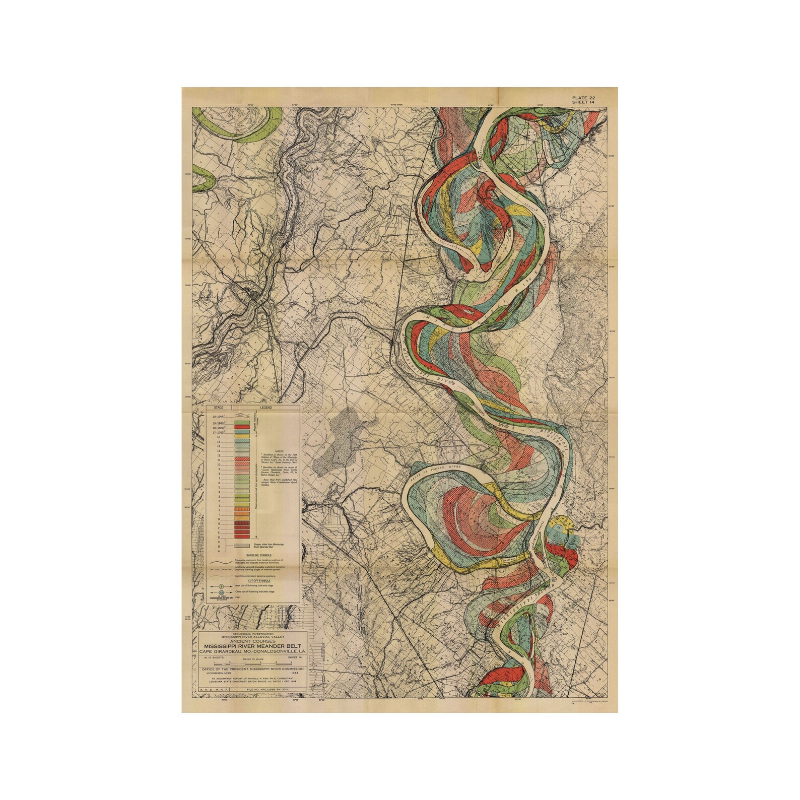 Sheet 14 Harold Fisk Mississippi River Meander Belt Alluvial Valley ...