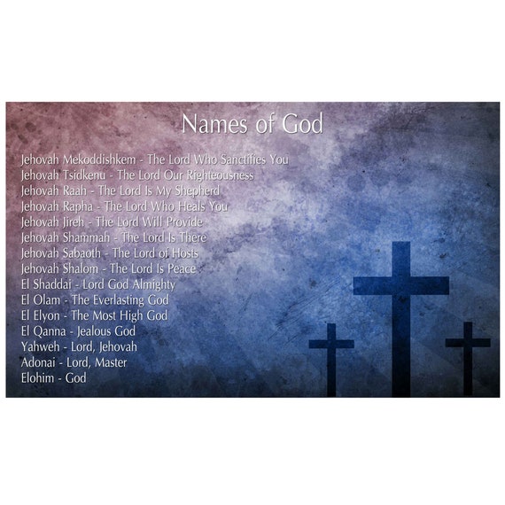 The Names of God Wall Hanging Scripture Poster Spiritual | Etsy
