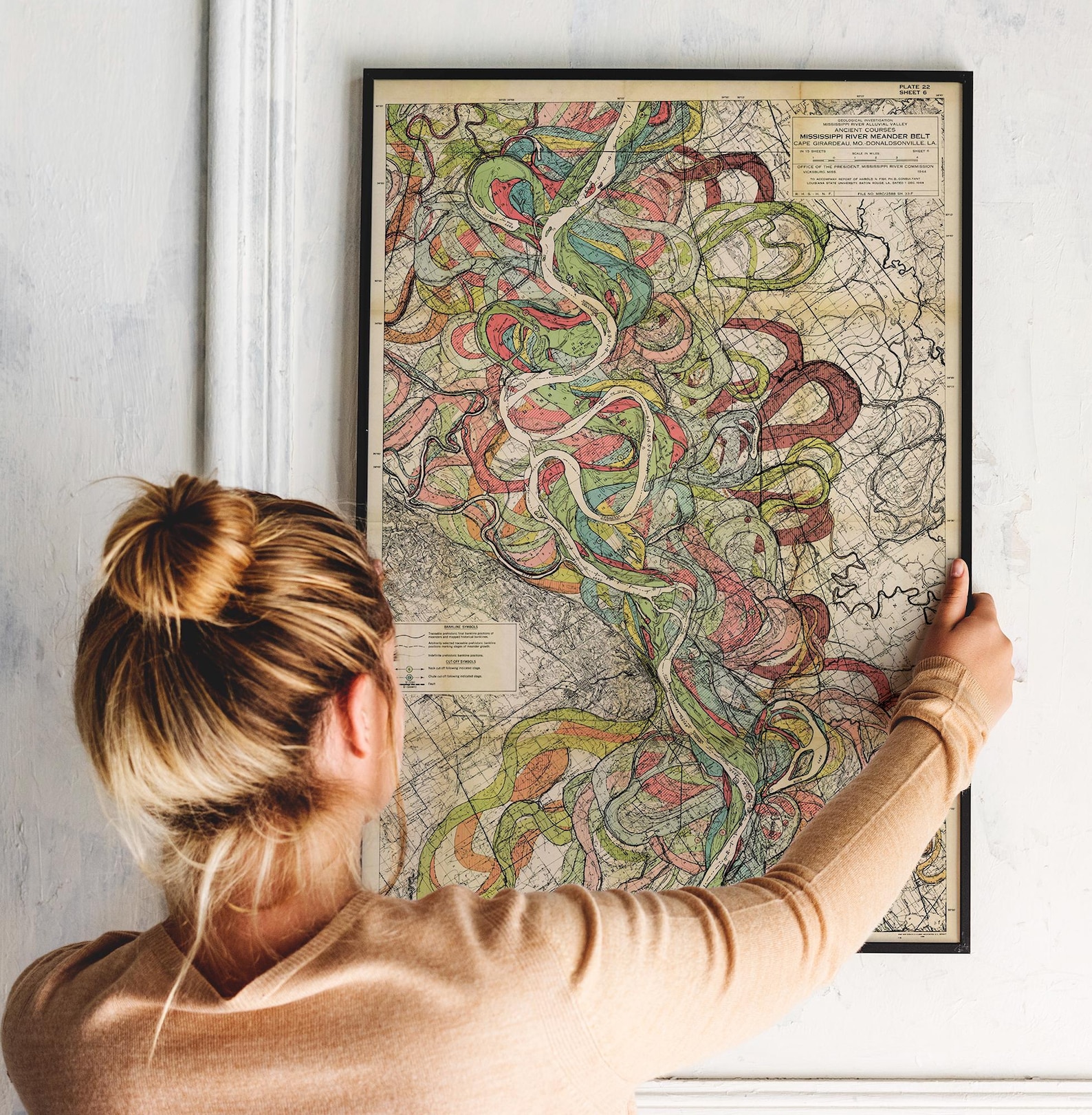 Sheet 6 - Harold Fisk Mississippi River Map Wall Art Poster - Unframed ...