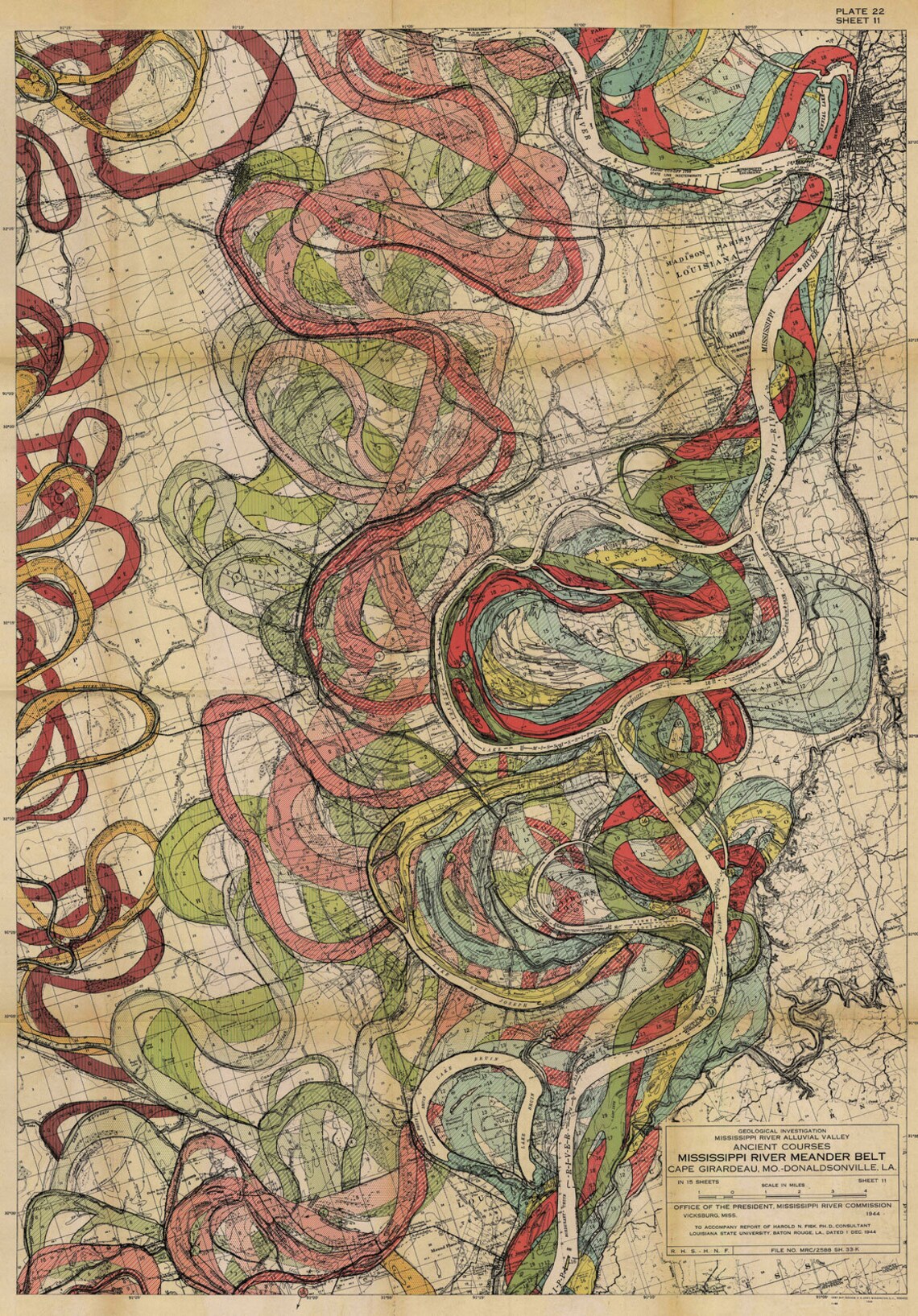 Sheet 11 Harold Fisk Mississippi River Meander Belt Alluvial Valley ...