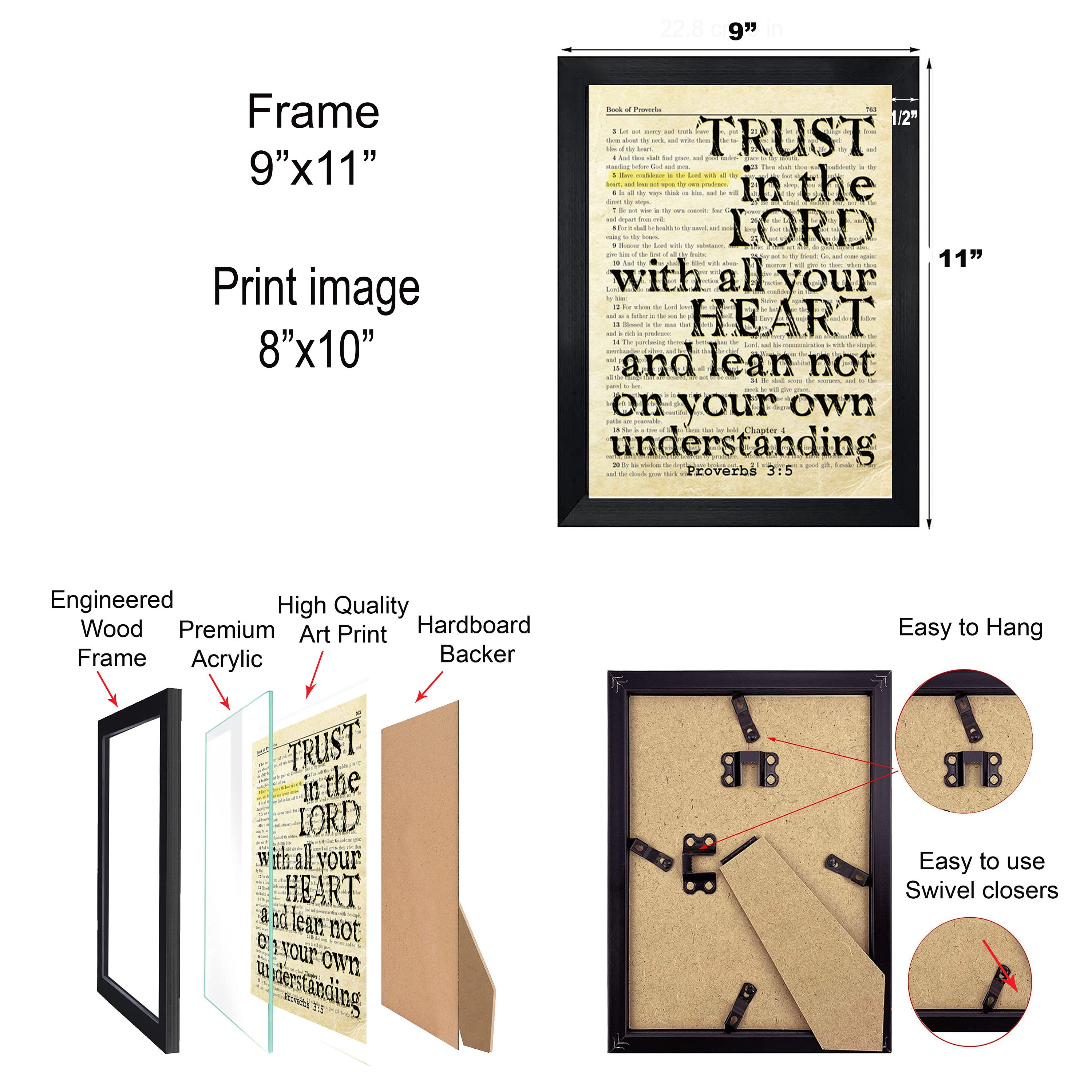 Spiritual Room Decor Bible Verses Wall Art Prints Christian Ts 6 Vintage Prints Frames