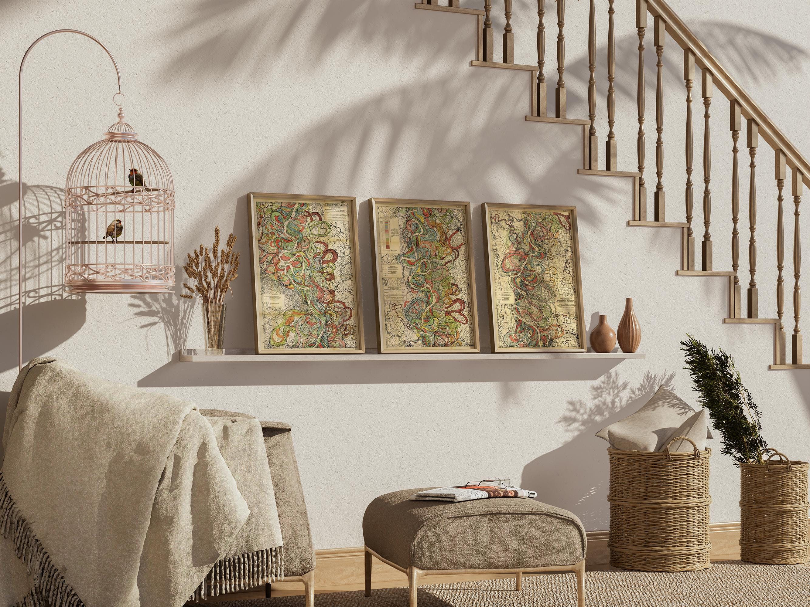Sheet 13 - Harold Fisk Mississippi River Map Wall Art Poster Print ...