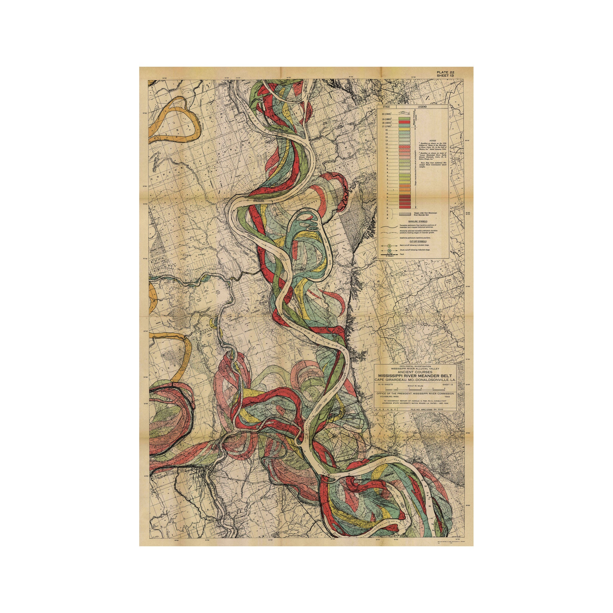 Sheet 13 Harold Fisk Mississippi River Meander Belt Alluvial | Etsy