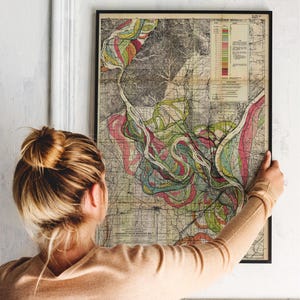 Sheet 1 - Harold Fisk Mississippi River Map Wall Art Poster - Unframed ...